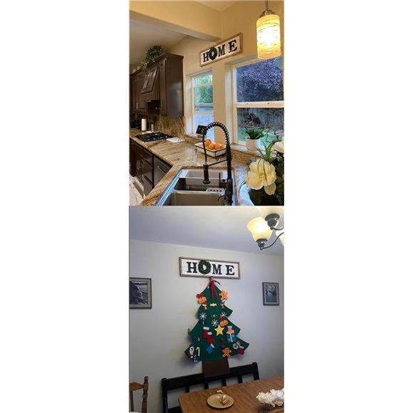 Accents | Rustic Large Home Sign With Real Wreath For Oframed Farmhouse ...